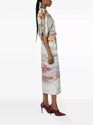 ROKSANDA Irma Abstract-print Midi Skirt