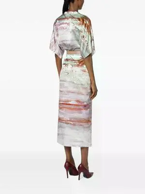 ROKSANDA Irma Abstract-print Midi Skirt