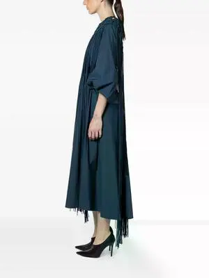 ROKSANDA Macramé Yoke Fringed Midi Dress