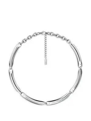 DIESEL® D Logo Bar-link Necklace - Silver