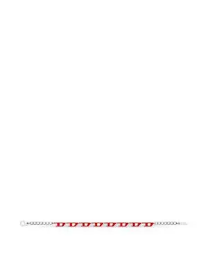 DIESEL® Enamel D Logo Bracelet - Silver