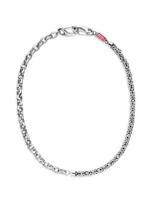 DIESEL® Multi-link Logo-tag Necklace - Silver