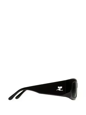 COURREGES Rectangle-frame Sunglasses - Black