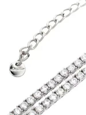 SELF-PORTRAIT Double Crystal Bow Necklace - Silver