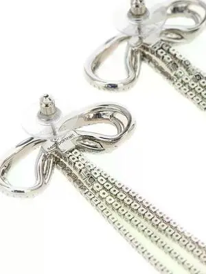 SELF-PORTRAIT Crystal Embellished Bow Drop Earrings