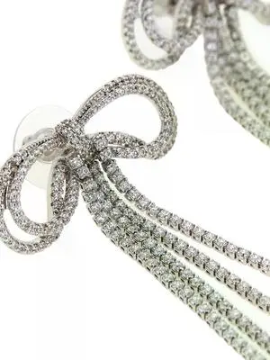 SELF-PORTRAIT Crystal Embellished Bow Drop Earrings