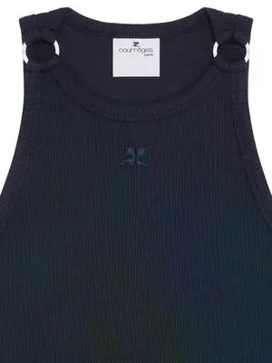 COURREGES Ribbed Tank Top With Buckle Detail