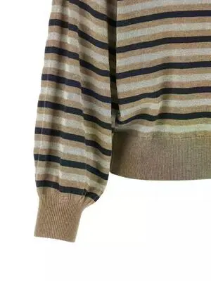 Brunello Cucinelli Striped Lamé-knit Sweater