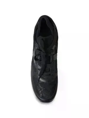 Dolce & Gabbana Leather Lace Overlay Floral Pattern Sneakers