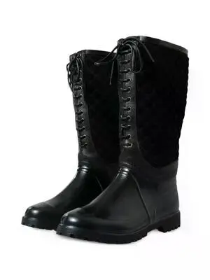 Dolce & Gabbana Chioggia Quilted Suede Lace-up Boots