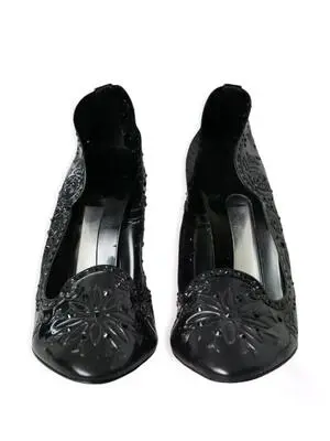 Dolce & Gabbana Floral Cutout Patent Leather Pumps