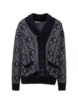 CRUCIANI Fair Isle Shawl-collar Cardigan - Blue