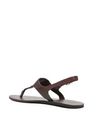 Manebí Burgundy Leather Slingback Strap Buckle Flat Sandals