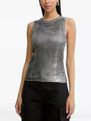 Pinko Ribbed Acid-wash Sleeveless Top