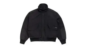 StÜssy Mock Neck Flight Bomber Jacket - Black