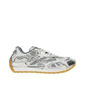 Bottega Veneta Orbit Sneakers With Metallized Leather-effect Details - Silver