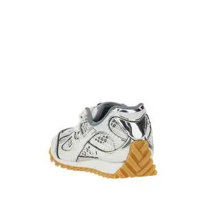 Bottega Veneta Orbit Sneakers With Metallized Leather-effect Details - Silver