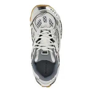 Bottega Veneta Orbit Sneakers With Metallized Leather-effect Details - Silver