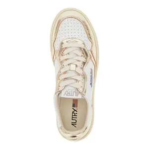 AUTRY Leather Medalist Low Sneakers - Gold