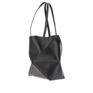 Loewe Medium Puzzle Fold Tote Bag - Black