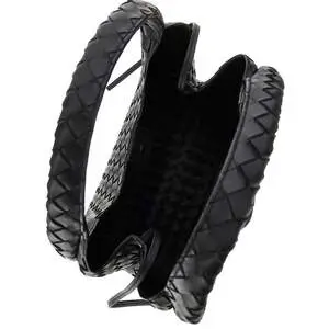 Bottega Veneta Intrecciato Nappa Leather Campana Bag - Black