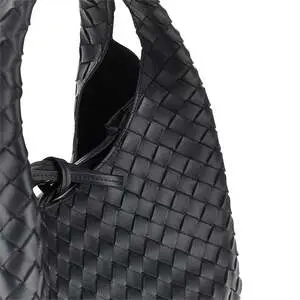 Bottega Veneta Intrecciato Nappa Leather Campana Bag - Black