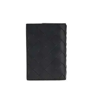 Bottega Veneta Intrecciato Leather Card Holder - Black