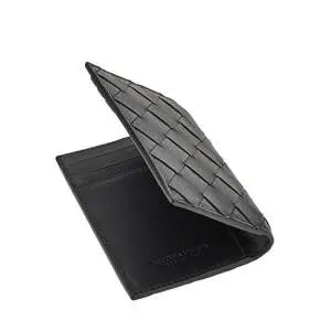 Bottega Veneta Intrecciato Leather Card Holder - Black