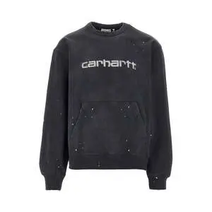 Carhartt Work In Progress Destroy" Paint Spot Crewneck Sweatshirt - Black