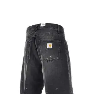 Carhartt Work In Progress Landon Denim Shorts With Worn Effect Wash - Black