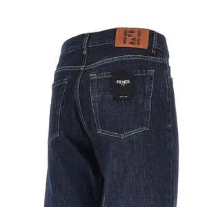 Fendi Dark Wash Regular Fit Jeans - Blue