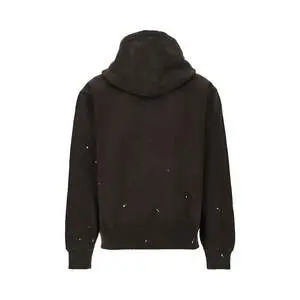 Carhartt Work In Progress Painter Full-zip Hoodie With Distressed Paint Detail - Brown