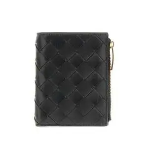 Bottega Veneta Intrecciato Nappa Leather Bi-fold Wallet - Black