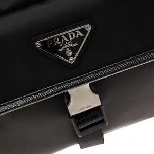 Prada Re-nylon Crossbody Bag With Saffiano Leather Trimming - Black
