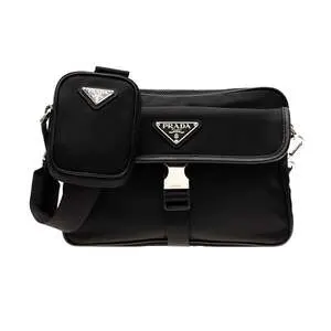 Prada Re-nylon Crossbody Bag With Saffiano Leather Trimming - Black