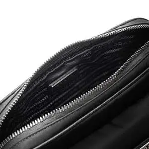 Prada Re-nylon Crossbody Bag With Saffiano Leather Trimming - Black