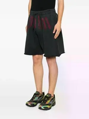 Palm Angels Logo Print Raw-cut Shorts