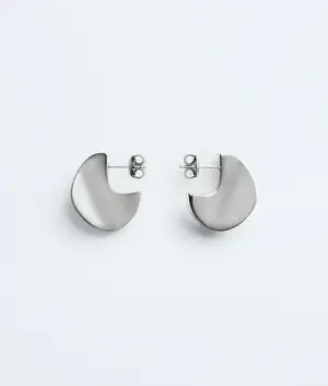 Bottega Veneta Small Disc Earrings - Silver