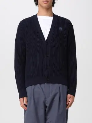 Maison Kitsuné Blue Ribbed Cotton Cardigan - Navy