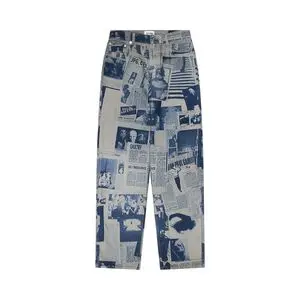 JEAN PAUL GAULTIER Newspaper Print Denim Jeans