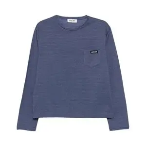 Miu Miu Jersey Jacquard Long Sleeve Top