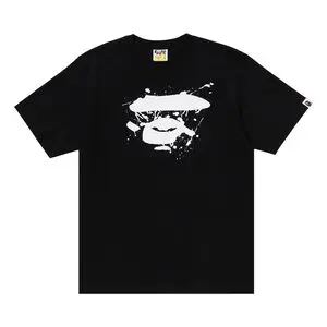 A BATHING APE Graffiti Ape Face T-shirt - Black