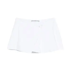 Alexander Wang Pleated Wrap Mini Skirt - White