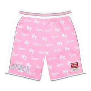 Supreme X Mitchell & Ness Monogram Shorts - Pink