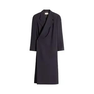 LEMAIRE Wrap Over Coat - Black