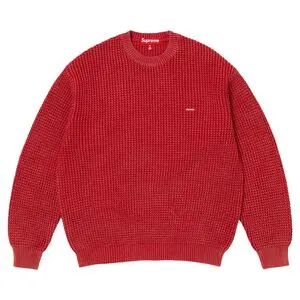 Supreme Washed Small Box Waffle Sweater - Red