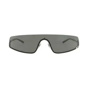 Gucci Shield-frame Metal Sunglasses - Silver
