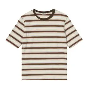Auralee Gradient Stripe Jersey Tee - Brown