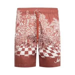 Amiri Chateau Sketch Swim Trunk - Brown