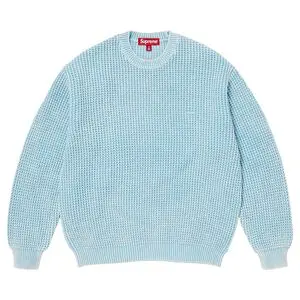 Supreme Washed Small Box Waffle Knit Sweater - Blue